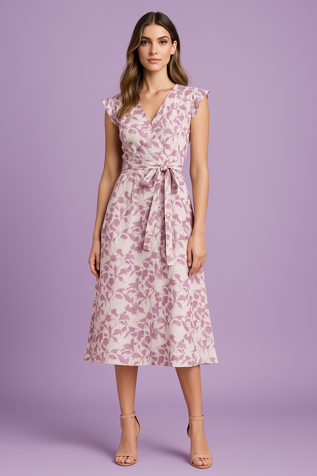 Fleur White Printed Ruffle Midi Dress – Saaki